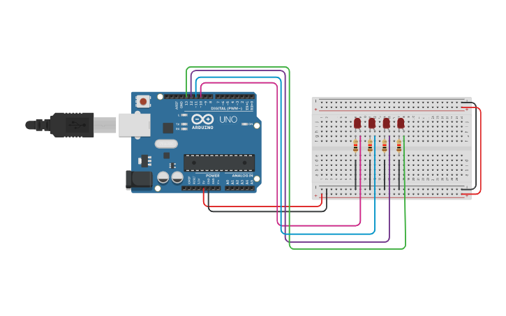 Circuit Design 4 Bit Counter Tinkercad