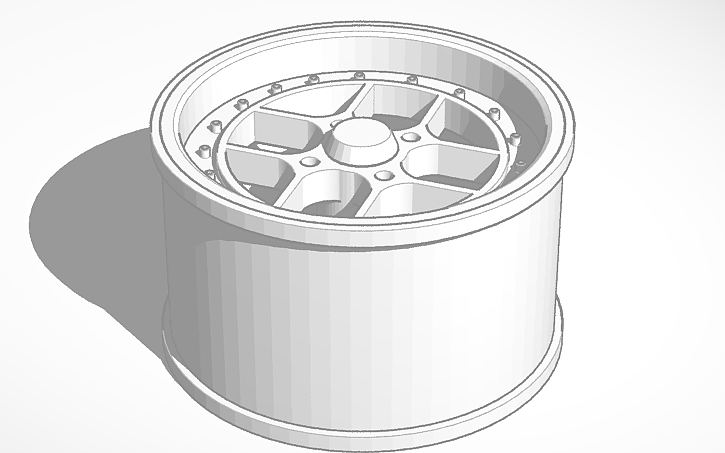 3D design 1/18 retro JDM wheel - Tinkercad
