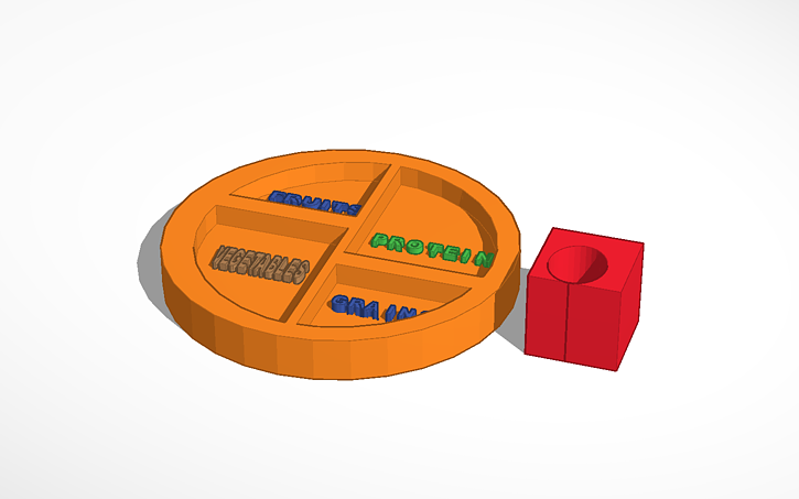 3D design Food portions plate - Tinkercad