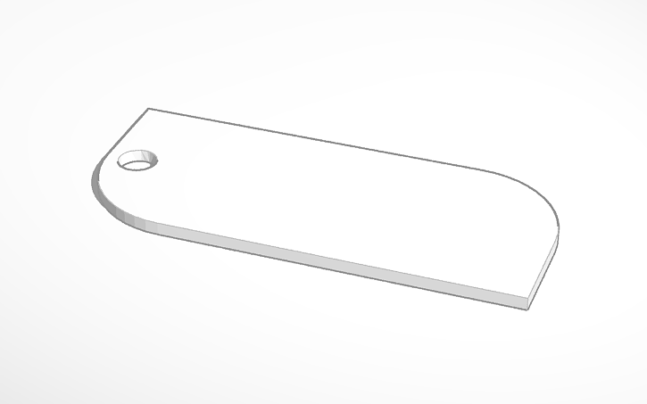 3D design Custom Keychain - Blank - Tinkercad