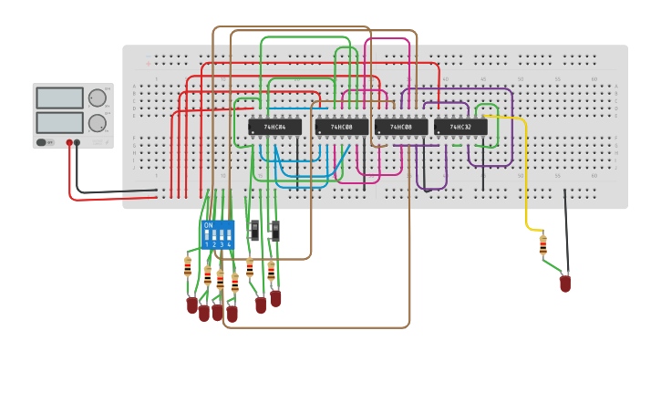 Circuit design 4 to 1 MULTIPLEXER - Tinkercad