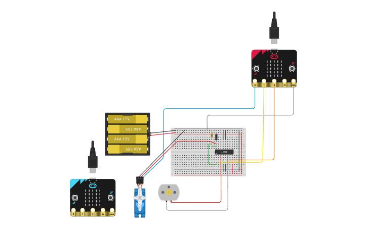 Circuit design Radio controlled car using micro:bits (WIP) - Tinkercad