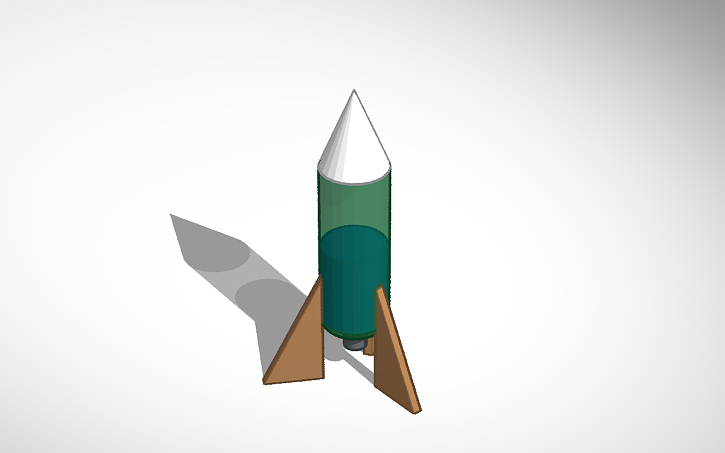 3D design Model Bottle Rocket - Tinkercad