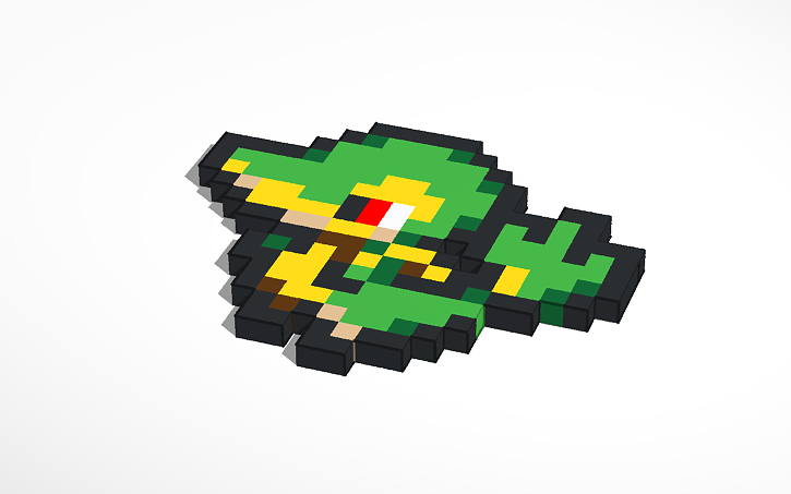 3D design Snivy - Pixel Art | Tinkercad