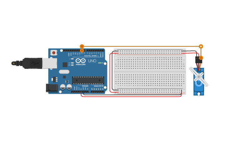 Circuit Design Servo Motor Tinkercad