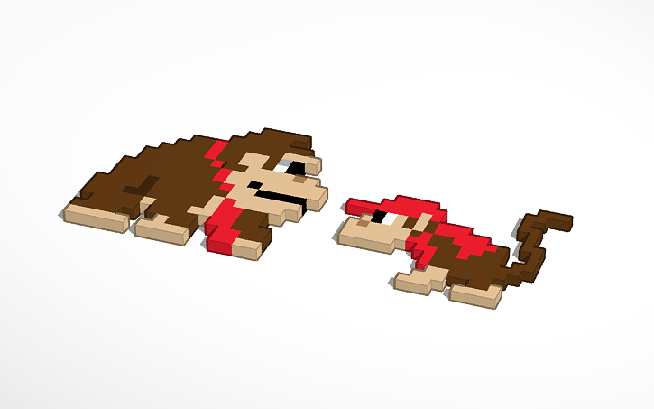 3D design Donkey Kong and Diddy Kong - Tinkercad