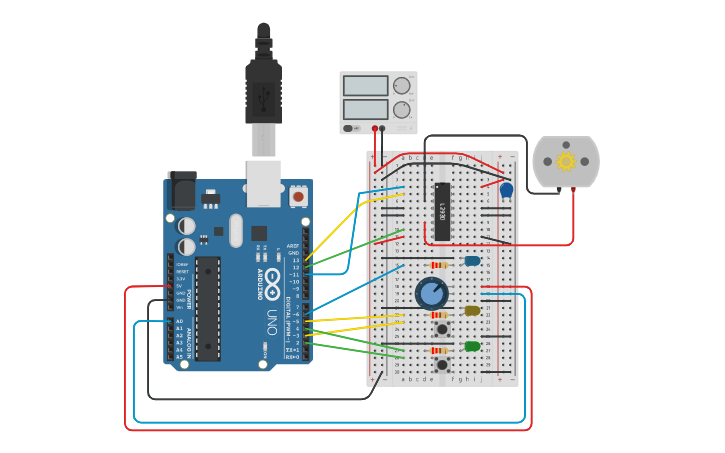 Circuit design Lab THM Part F H-Bridge | Tinkercad