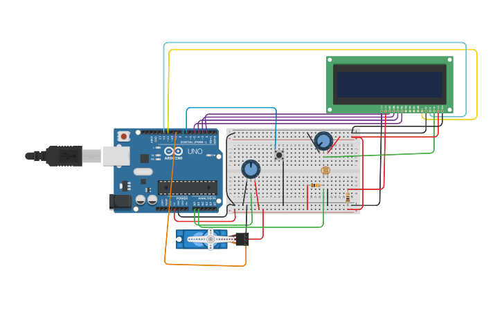 Circuit Design Servo Motor Control With Lcd Tinkercad