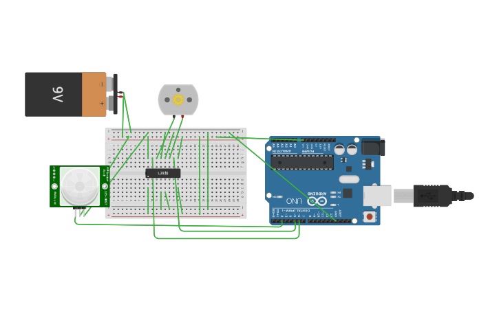 Circuit design dc motor - Tinkercad