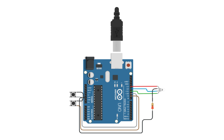 Circuit design RGB Arduino - Tinkercad
