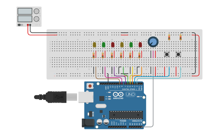 Circuit design Arduino con potenciometro - Tinkercad