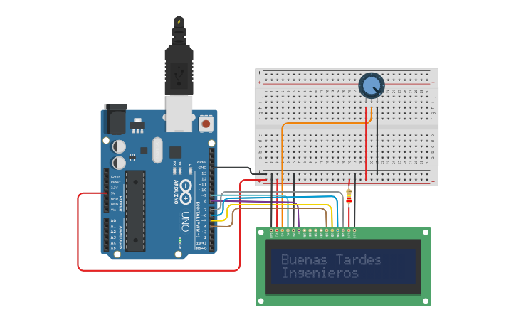 Circuit design Texto En Pantalla - Tinkercad