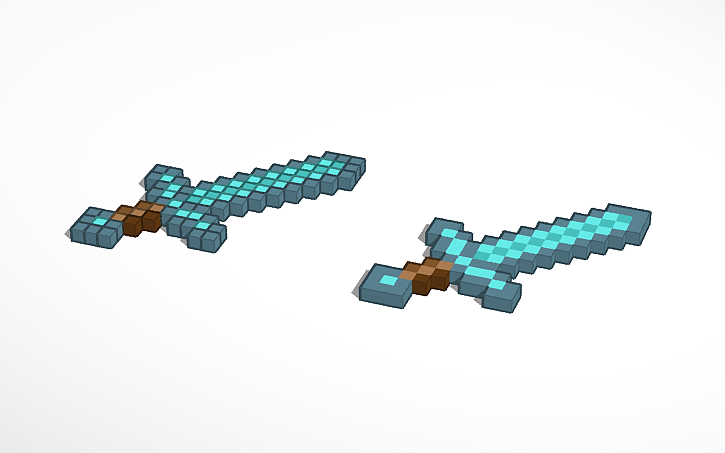 3D design Minecraft Sword (Diamond Sword) - Tinkercad