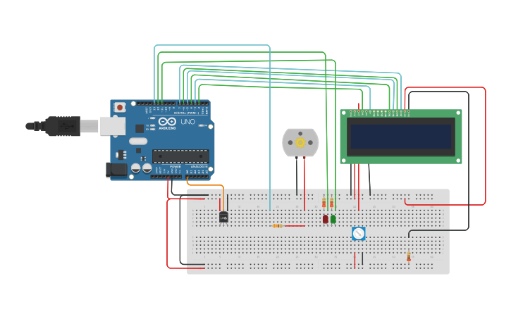 Circuit design 17EUIT119 - Smart Irrigation System | Tinkercad Circuit design 17EUIT119 - Smart Irrigation System | Tinkercad