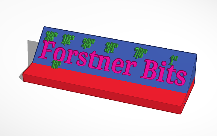 3D design Forstner Bit Storage - Tinkercad