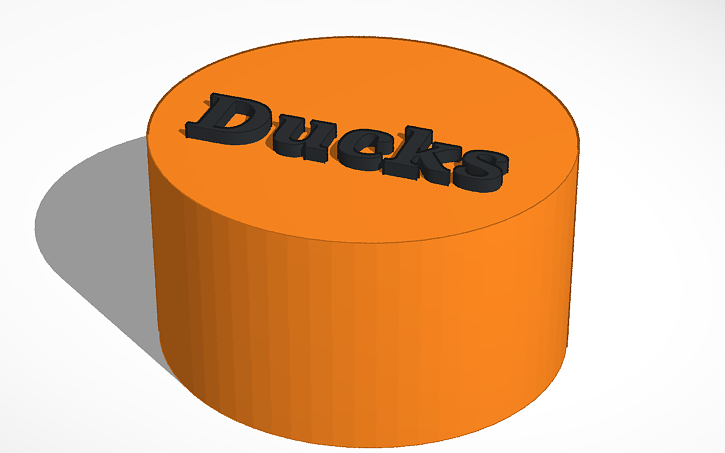 3D design ducks puck - Tinkercad