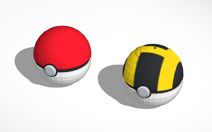 3D design Poké Ball - Tinkercad
