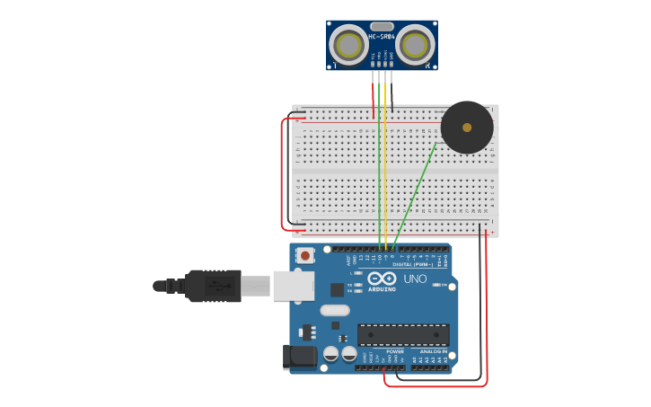 Circuit Design G Ultrasonic Sensor Serial Monitor Tinkercad