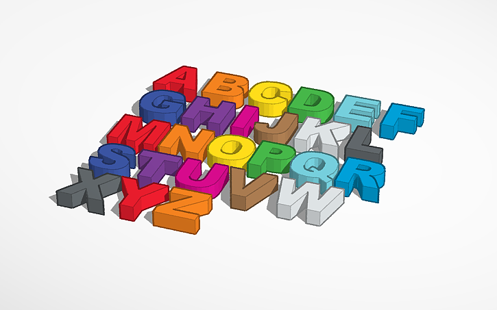 3D design The Alphabet with Colors - Tinkercad