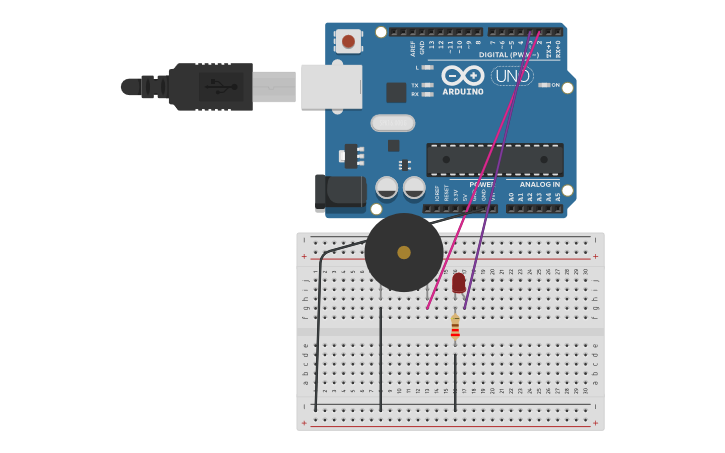 Circuit Design Led Y Buzzer Tinkercad