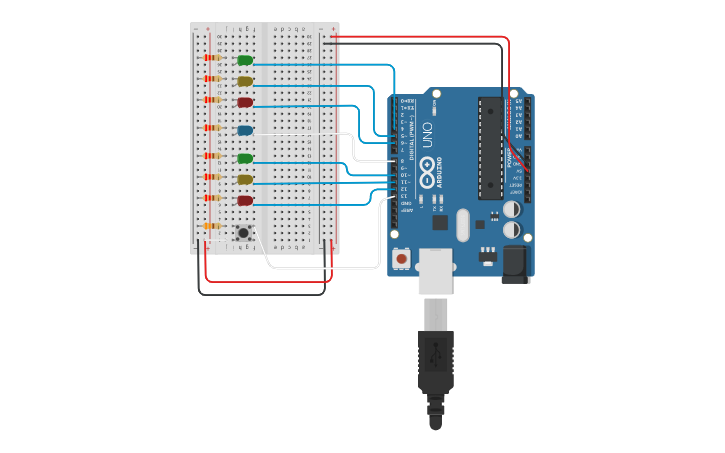 Circuit design Two-Way Crosswalk - Tinkercad
