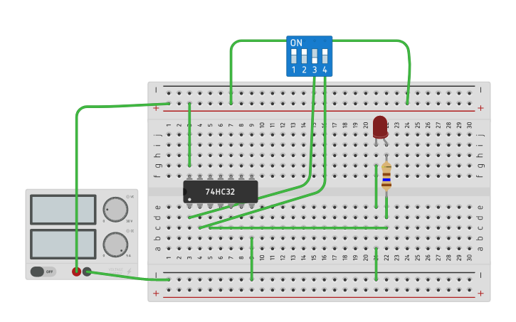 Circuit design gate (nor) | Tinkercad