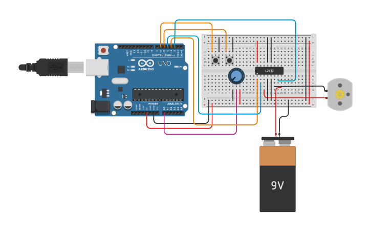 Circuit Design Speed Control And Direction Control Tinkercad