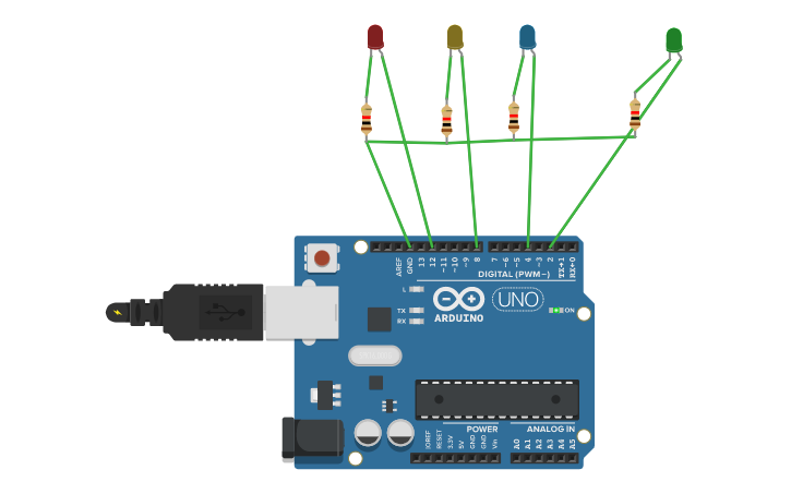 Circuit Design 4 Led Blink Tinkercad