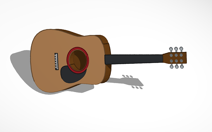 3D design Guitar (no strings) | Tinkercad