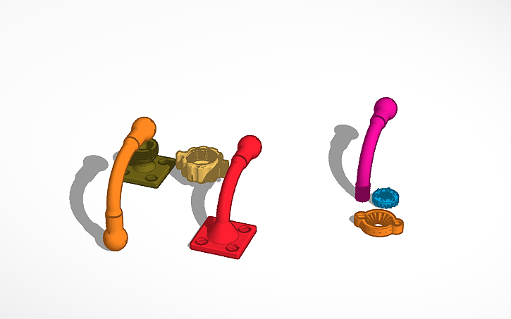 3D design Small Adjustable Wall Mount with Ball Joint - Tinkercad