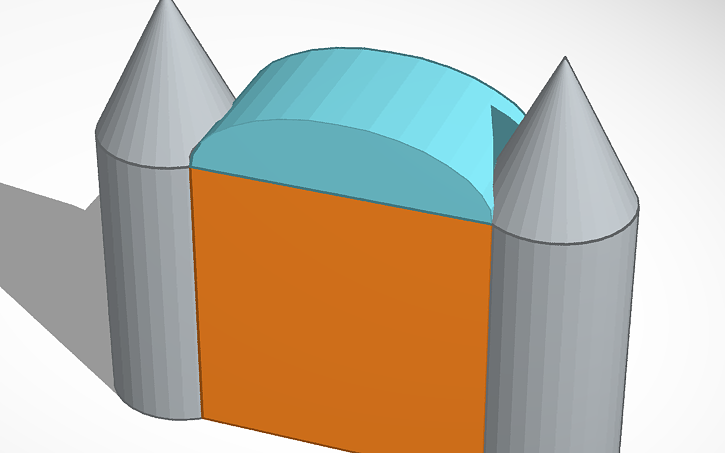 3D design Tor mit Turm - Tinkercad