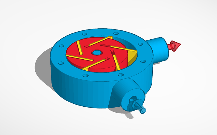 3D design Rotary Vane Pump 2 SIM LAB - Tinkercad
