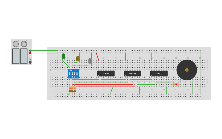 Circuit design simulacion de alarma - Tinkercad