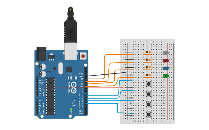Circuit design Washing Machine - Tinkercad