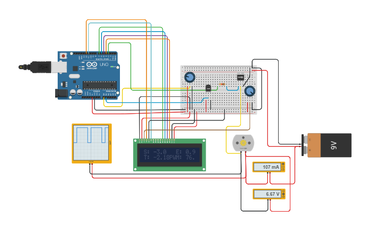 Circuit design PWM with PID for cooling control - Tinkercad