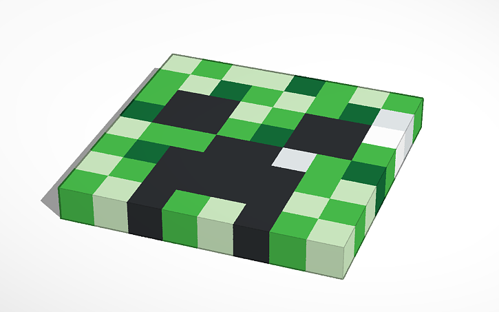 3D design Pixel creeper face | Tinkercad
