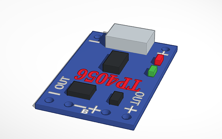 3D design Copy of O3962A TP4056 Lithium LiPo Battery Charger - Tinkercad