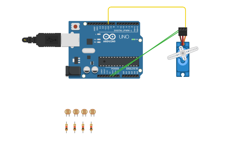 Circuit design Copy of Solartracker Arduino - Tinkercad