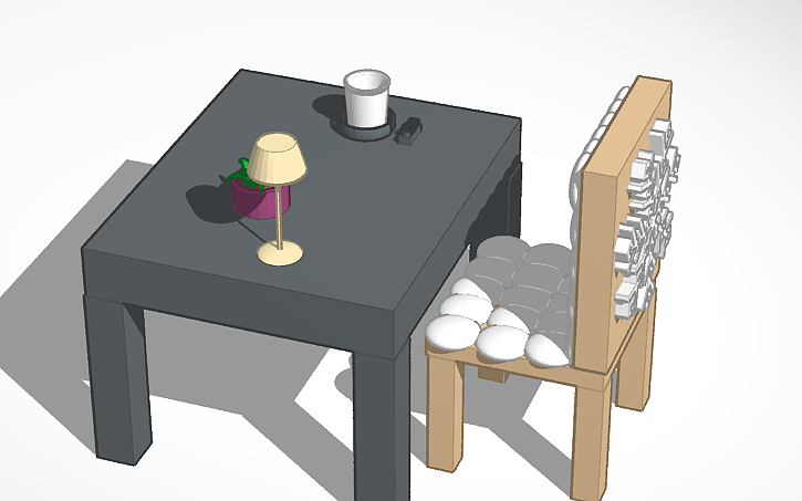 3d Design Table And Chair Tinkercad