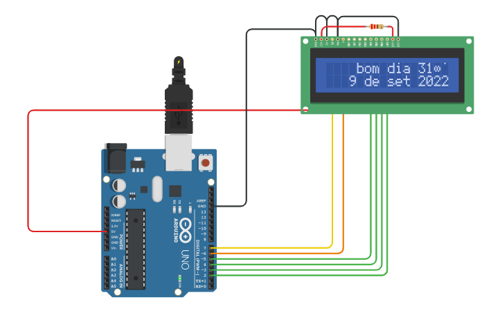 Circuit design LCD ex 1 | Tinkercad