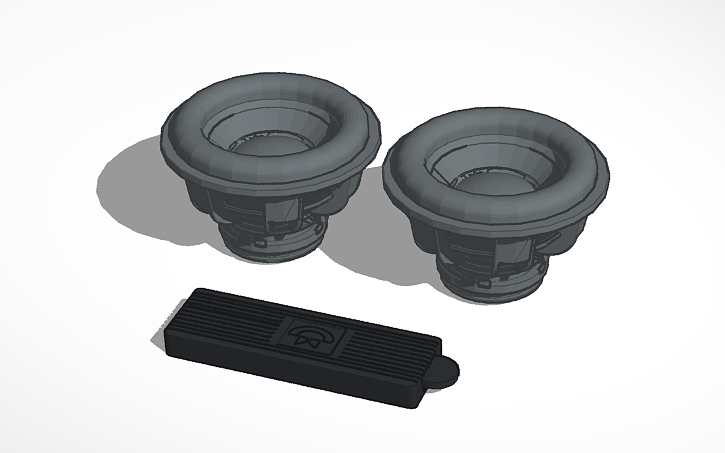 3D design 12 inch subwoofer with amp - Tinkercad
