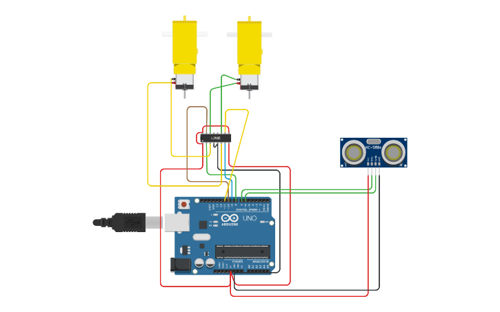 Circuit design robo sumo - Tinkercad