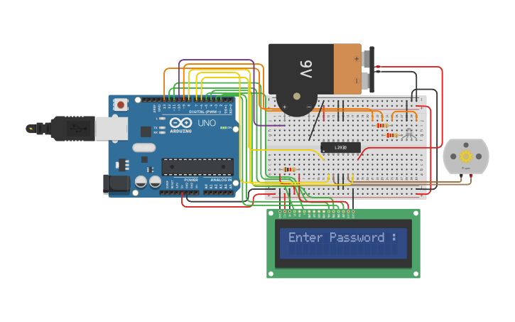 Circuit design Security door - Tinkercad