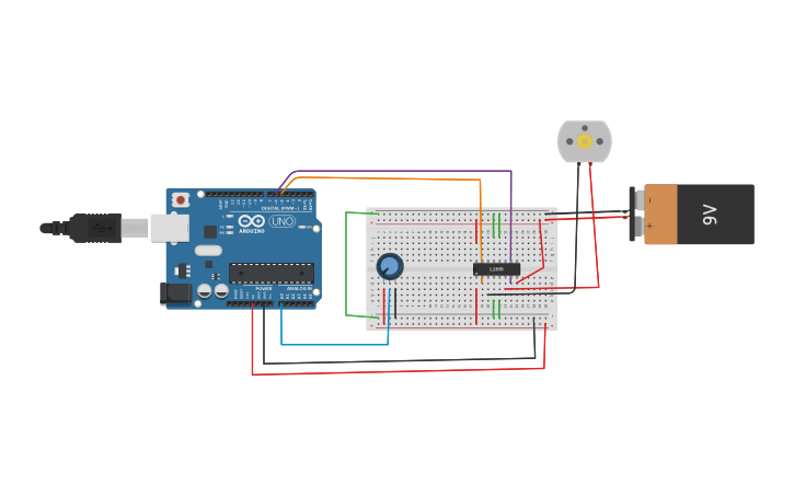Circuit design DC Motor Speed Control - Tinkercad