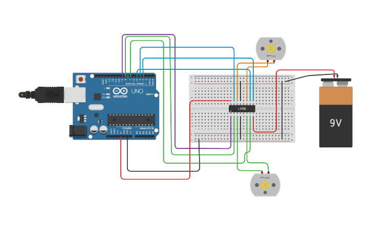 Circuit Design Controlling A Dc Motor Tinkercad