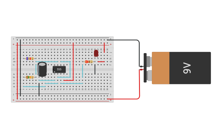 Circuit design Funcionamiento del 555 - Tinkercad