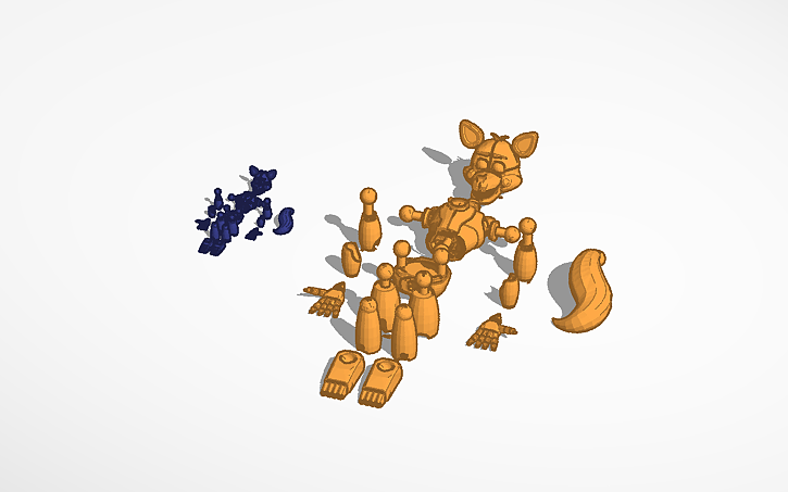 3D design FNAF | Funtime Foxy | Articulated Figure - Tinkercad