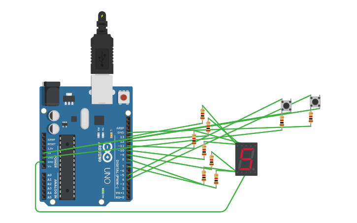 Circuit Design 7 Seg Tinkercad