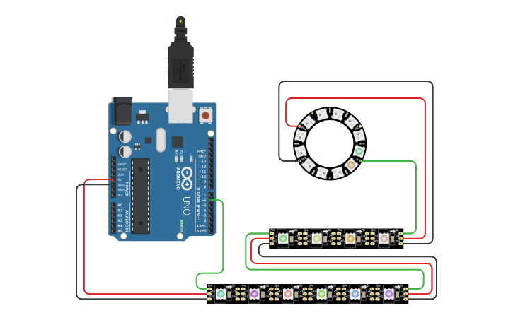 Circuit Design Arduino Adafruit Neopixel Ring Bar Tinkercad