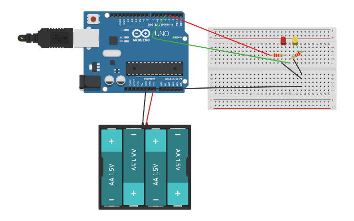 Circuit design Encendido de led | Tinkercad